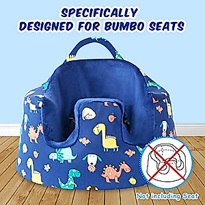 SMTTW Seat Cover Compatible with Bumbo Seat, Summer Cooling Seat Cover, Baby Seat Cover, Super Soft & Breathable Baby Seat Cover, Perfect Compatible with Bumbo Seat (Dinosaur)