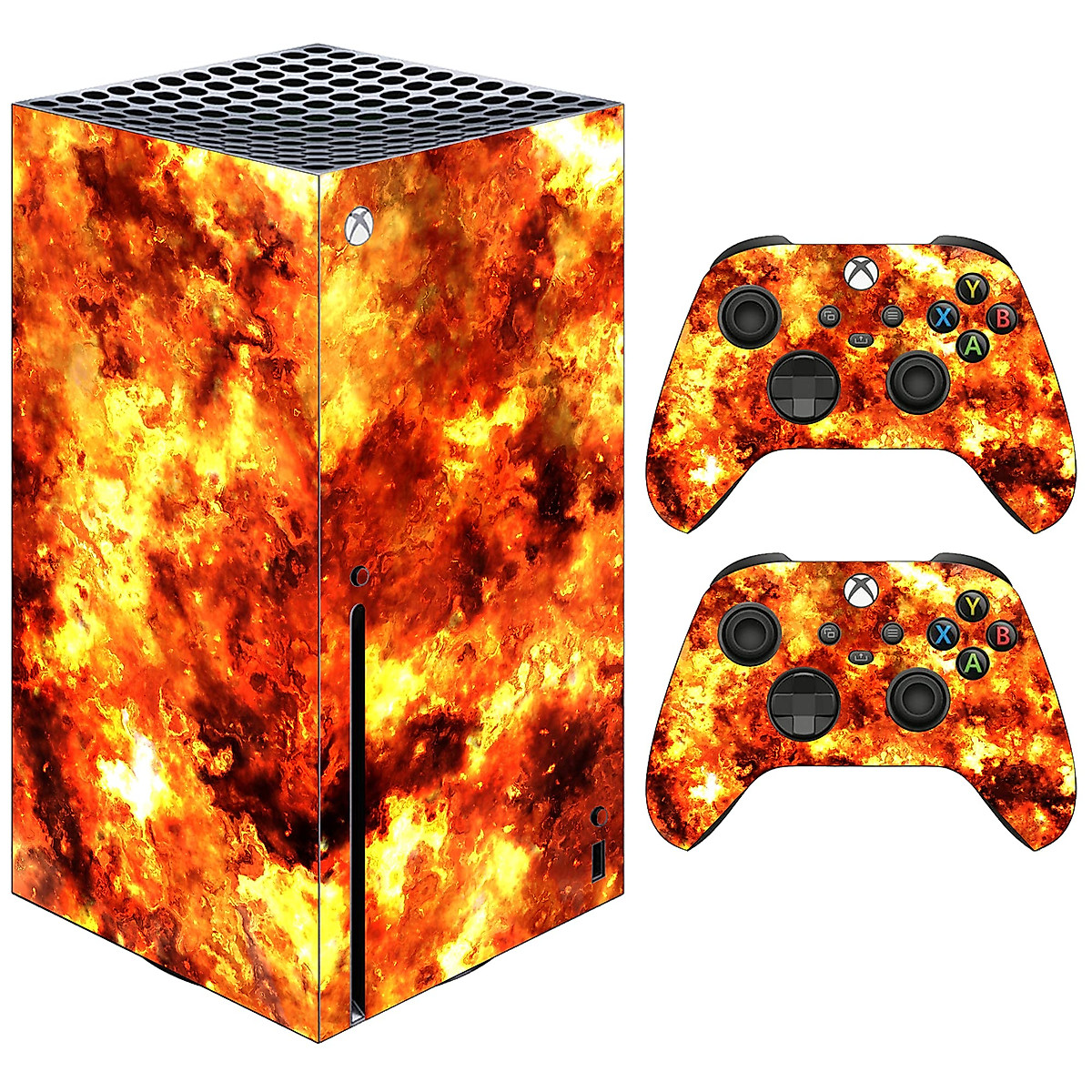 VWAQ Fire Skin Designed to Fit Xbox Series X Console and Controllers - XSRSX3