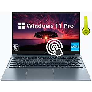 HP Pavilion 15.6 Inch FHD Touchscreen Business Laptop, 13th Gen Intel Core i7-1355U, GeForce MX550, 32GB RAM, 1TB SSD, Windows 11 Pro, Backlit Keyboard, PCM