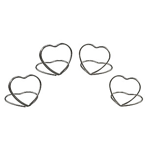 Haidong Heart Place Card Holder mini place card holders Wedding Table Number Holders name card holders for tables Suitable for weddings, birthday parties, etc. (silver) -12PCS