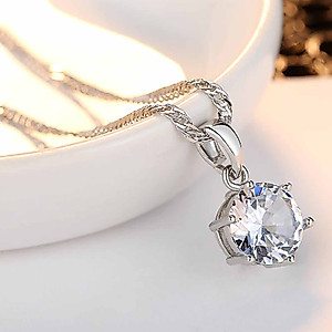 4pcs Set Zirconia Pendant Necklace Earrings Ring Bangle Set Silver Crystal Fashion Adjustable Zircon Jewelry for Women Teen Girls Wife Party Prom Engagement Wedding Gifts