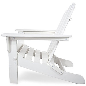 Trex Outdoor Furniture by Polywood TXA53CW Cape Cod Folding Adirondack Chair, Classic White