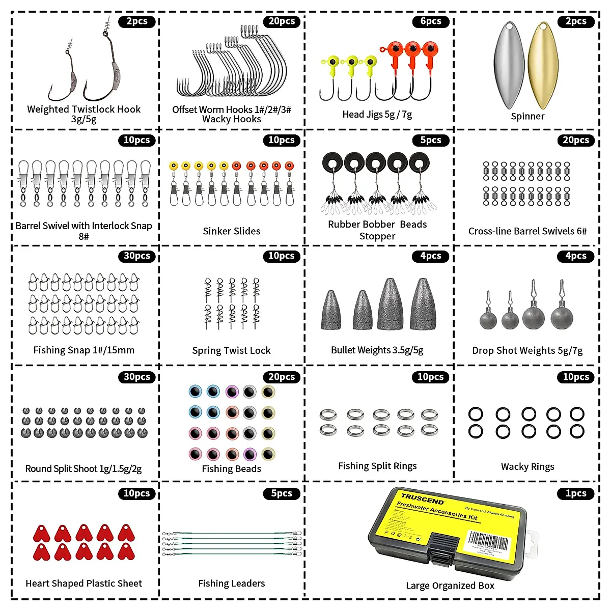 TRUSCEND Pre-rigged Fishing Jig Lures for Freshwater and Saltwater, Innovative Super Durable TPE Bass Lures, Lifelike Shrimp Crayfish Swimbait, Weedless Lure for Crappie Trout Walleye, Keep Separately