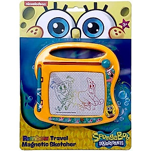 Spongebob Squarepants Magnetic Board for Kids, Erasable Toddler Drawing Pad, Magic Sketcher, Sketch & Doodle Travel Toy, Orange