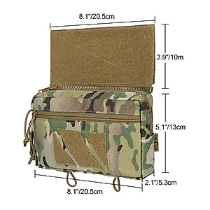 OneTigris Tactical Drop Pouch, Dangler Pouch PLUS1S Admin Pouch Tactical Tool Pouch with Hook and Loop Panel for Tactical Vest Chest Rig Plate Carrier Tactical Gear