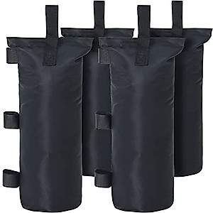 OUTDOOR WIND Canopy Weight Bags 112lbs Sand Bags for Canopy Tent,4 Packs Black,Without Sand