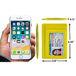 KALMORE Women's Credit Card Holder, Yellow, One Size