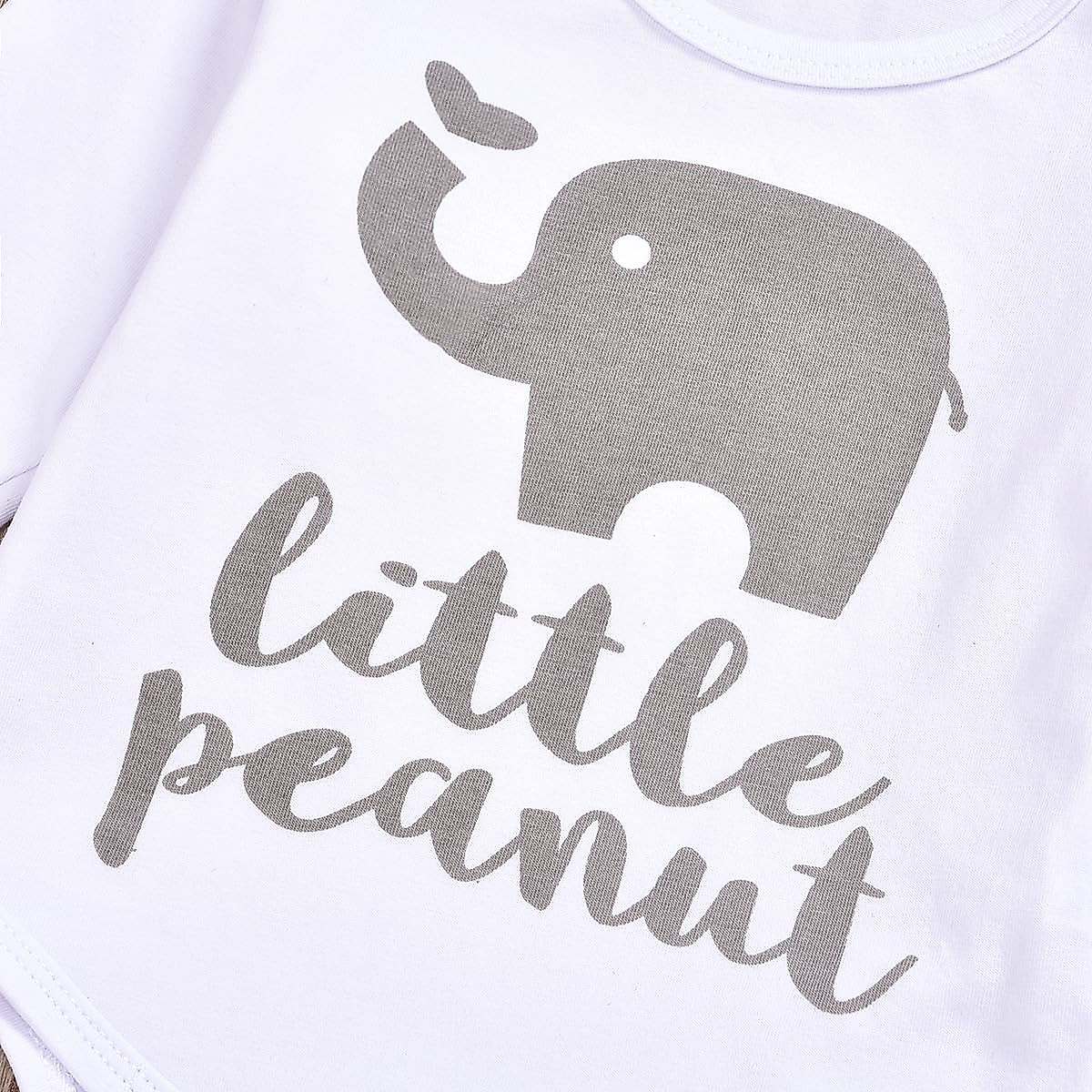 Aruzig Newborn Baby Boys Elephant Clothes Set Long Sleeve Romper Bodysuit Pants Hat 3Pcs Outfit (Long Sleeve Elephant, 0-3 Months)