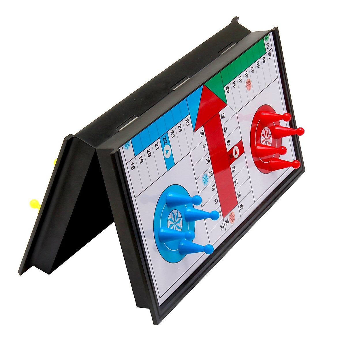 Amerous 10" Ludo Go Board Folding Travel Magnetic Ludo Set