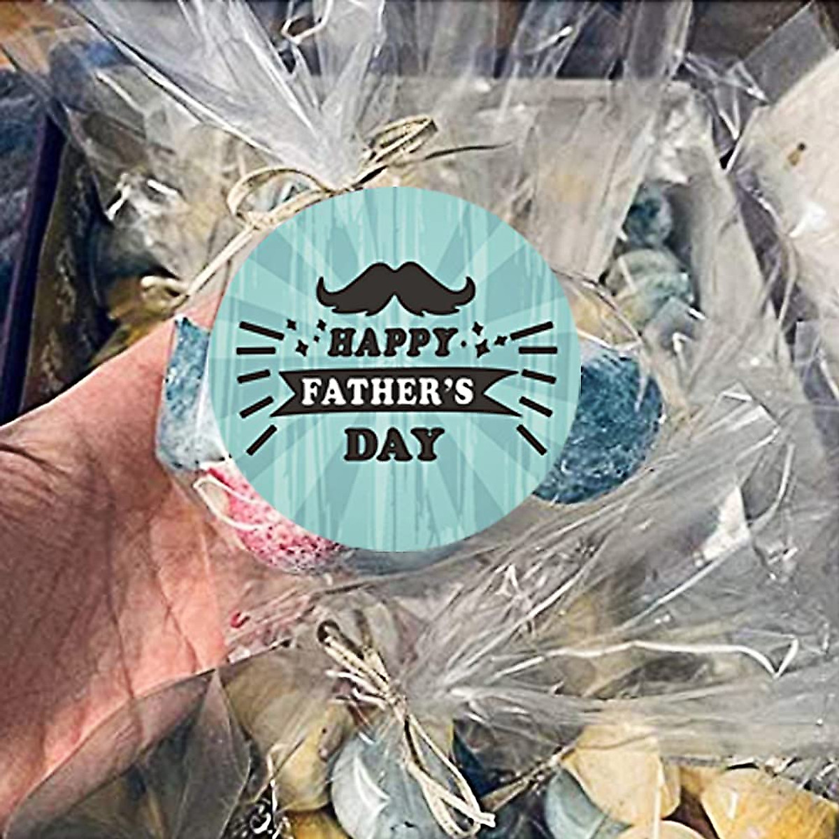 Happy Father's Day Stickers 1.5 Inch Envelope Seals Labels for Dad Birthday Party Favors Gift Card Cookie Dessert Cupcake Decoration Gift Bags Packaging 500pcs 6 Kinds of Design