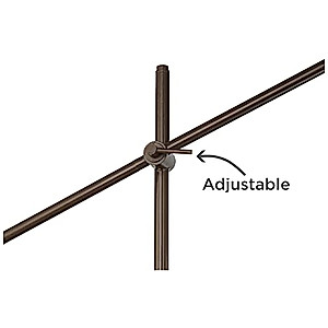 Possini Euro Design Holden Modern Farmhouse Rustic Industrial 62 1/2" Tall Standing Floor Lamp Light Curved Arc Adjustable Smart Plug Metal Oil Rubbed Bronze Finish Living Room Bedroom House Reading