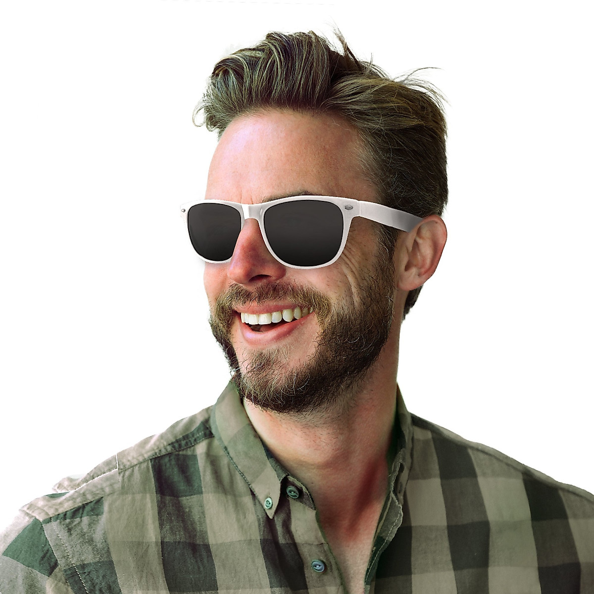 Windy City Novelties - 12 Pack - Retro White Sunglasses Bulk for Kids Adults | Party Favors 4th of July Party Supplies, Raves, EDM Concerts, Summer Beach Parties, Cosplay