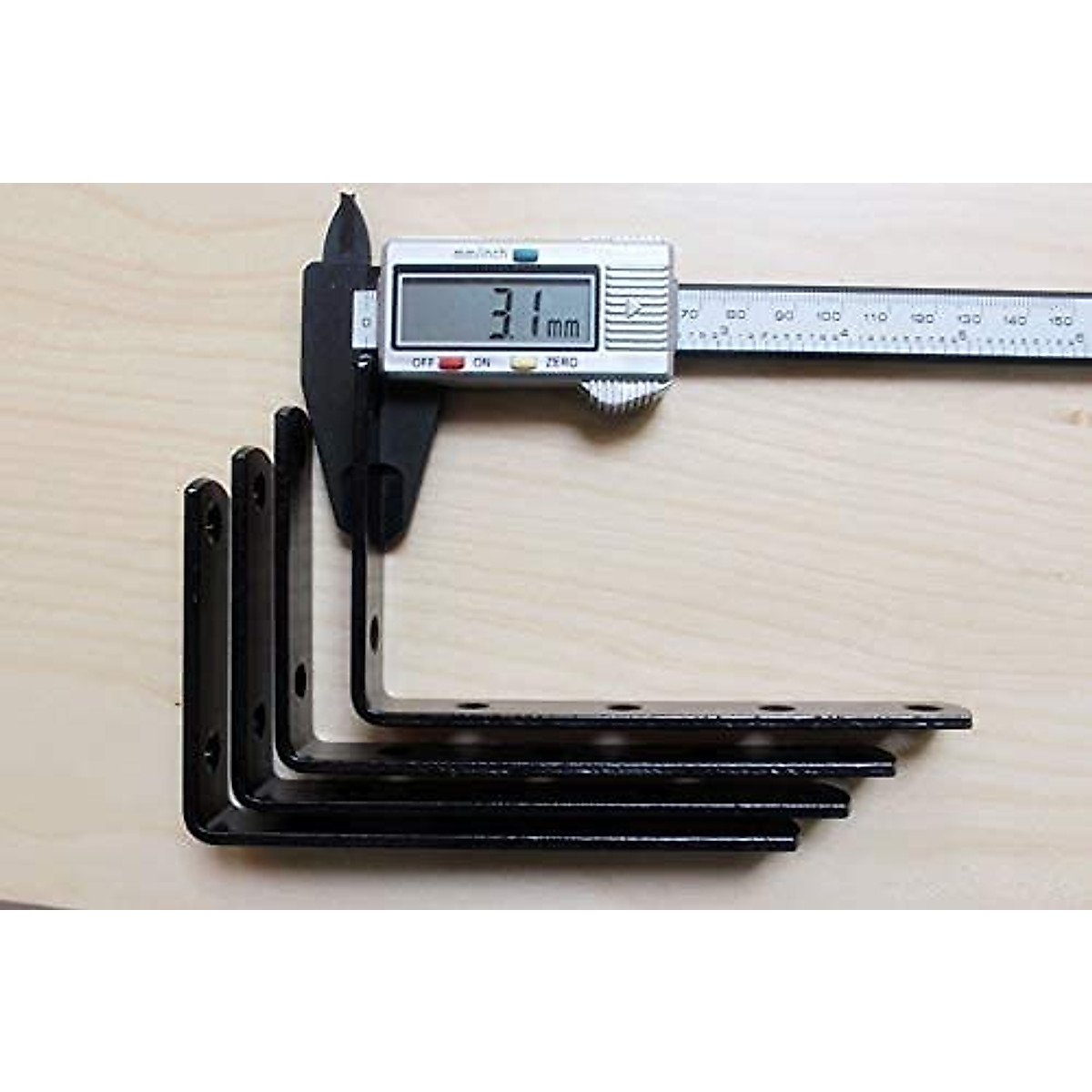 MHMYDZ 4 Pcs Black Steel Heavy Duty"L" Corner Brace Joint Angle Bracket Shelf Bracket Wall Hanging with Screws 125mmX75mm/5 InchX3 Inch Decorative Corner Brackets Joint Angle Bracket