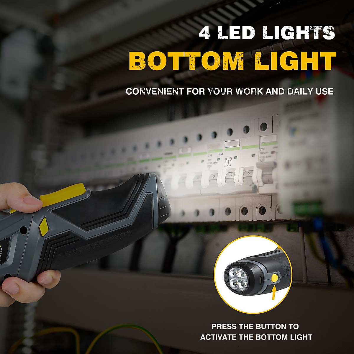 RIDA Cordless Screwdriver 4V Electric Screwdriver Rechargeable Screw Gun Kit w/10+1 Torque & 2 Position Handle, 3 LED work indicator & LED flashlight, 58pcs Accessories and Tool Box New Year presents