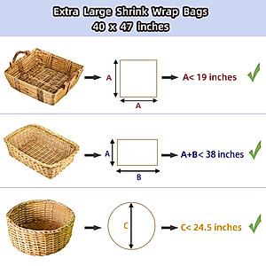 LazyMe Extra Large Jumbo Shrink Wrap Bags Cellophane Bags for Gift Baskets - 40x47 Inch Easter Basket Bags (10 pcs, XXXL)