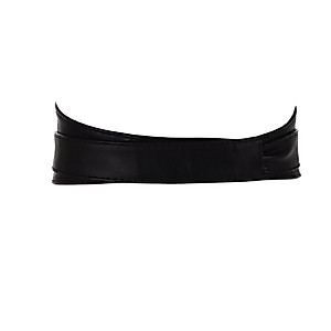 Aecibzo Women's PU Leather Self Tie Wrap Around Obi Waist Band Cinch Boho Belt (Black,Fit waist 22”-34.5”)