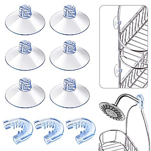 Tondiamo 6 Pieces Suction Cup Holder Bathroom Caddy Suction Cups Shower Caddie Suction Cup Multipurpose Shower Suction Cup 3 Pieces Rubber Rings Bathroom Decor and Replacement