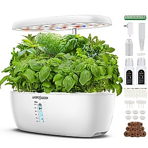 Ahopegarden Indoor Garden Hydroponics Growing System: 12 Pods Plant Germination Kit Herb Garden Kit Growth Lamp Countertop with LED Grow Light Hydrophonic Planter Grower Harvest Vegetable Lettuce