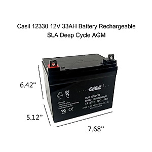 Casil 12V 33Ah Replacement Battery Compatible with 35ah Scooter Pride Mobility Jazzy Select Electric Wheelchair 2 Pack