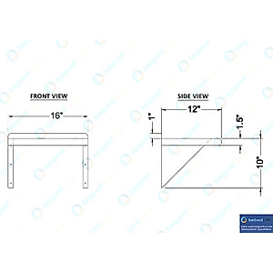AmGood 12" X 16" Stainless Steel Wall Shelf | Metal Shelving | Garage, Laundry, Storage, Utility Room | Restaurant, Commercial Kitchen | NSF
