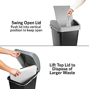 Glad Link & Sort 36 Gallon Waste and Recycle Center - 3x12G (3x45L) Plastic Bin Compartments for Trash, Recycling, Compost with Odor Protection and Swing Top and Lift Up Lids