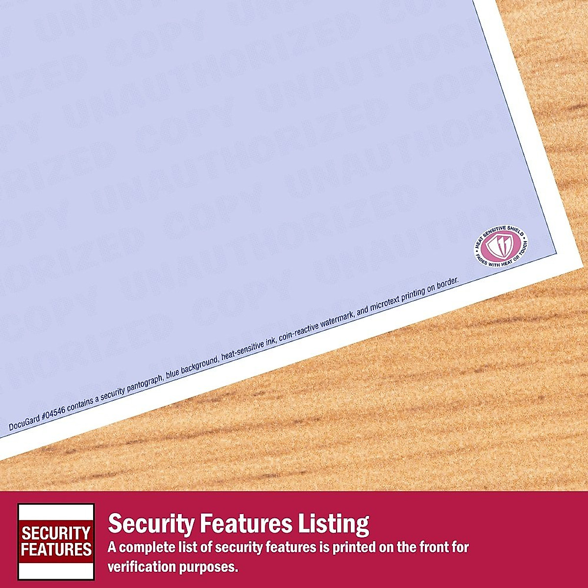 DocuGard Advanced Blue Multi-Purpose Security Paper, 7 Features, 8.5 x 11 Inches, 24 lb, 500 Sheets (04546)