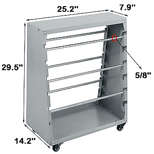 uyoyous Wire Spool Rack 29.5 x 25.2 Inch Cold-Rolled Steel Cable Dispenser Cart with Locked Wheels 6 Rods Electrical Wire Spool Storage Dispenser 300lbs Capacity for Industrial Workplace