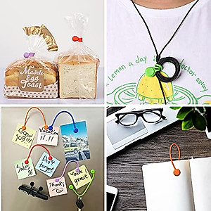 Magnetic Cable Ties,Snap on Magnetic Cord Ties, Reusable Silicone Twist Ties for Bundling and Organizing Cable & Cord.Holding Stuff, Fridge Magnets. Can Be Used in Many Ways (6 Colors - 12 Pack)