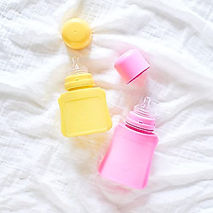 green sprouts Sprout Ware Baby Pocket Made from Silicone and Plants (8 oz.), Non-Toxic Silicone Plant-Based Plastic Baby Pocket Without BPA, BPS, BPF - Pink