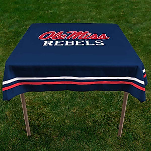 College Flags & Banners Co. Ole Miss Navy Logo Tablecloth or Table Overlay