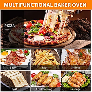 2-in-1 Baker Countertop Doorless Pizza Oven Toaster Combo Stand-up Oven Spacestar Multi Functions Fits 10” pizza, 4 Slices of Bread, 1200W,12L, Stainless Steel