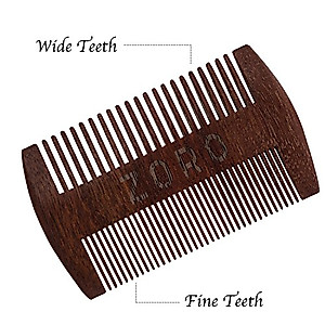 Beard Brush and Comb Set for Men - Premium Handmade Grooming Set - Elegant Box and Cotton Bag - Horsehair Bristled Brush and Double-Sided Aromatic Wooden Comb - Perfect Kit for Home or Travel