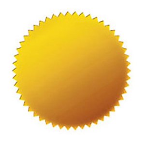 New 2" Adhesive Backed Blank Gold Foil Embossing Seals - Box of 40