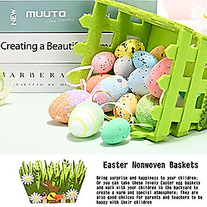 HEPVET Easter Egg Baskets,Non-Woven Fabric Square Small Empty Baskets, Square Easter Baskets Easter Woven Basket Easter Eggs Hunt Basket for Party Gifts Candy Gifts Storage