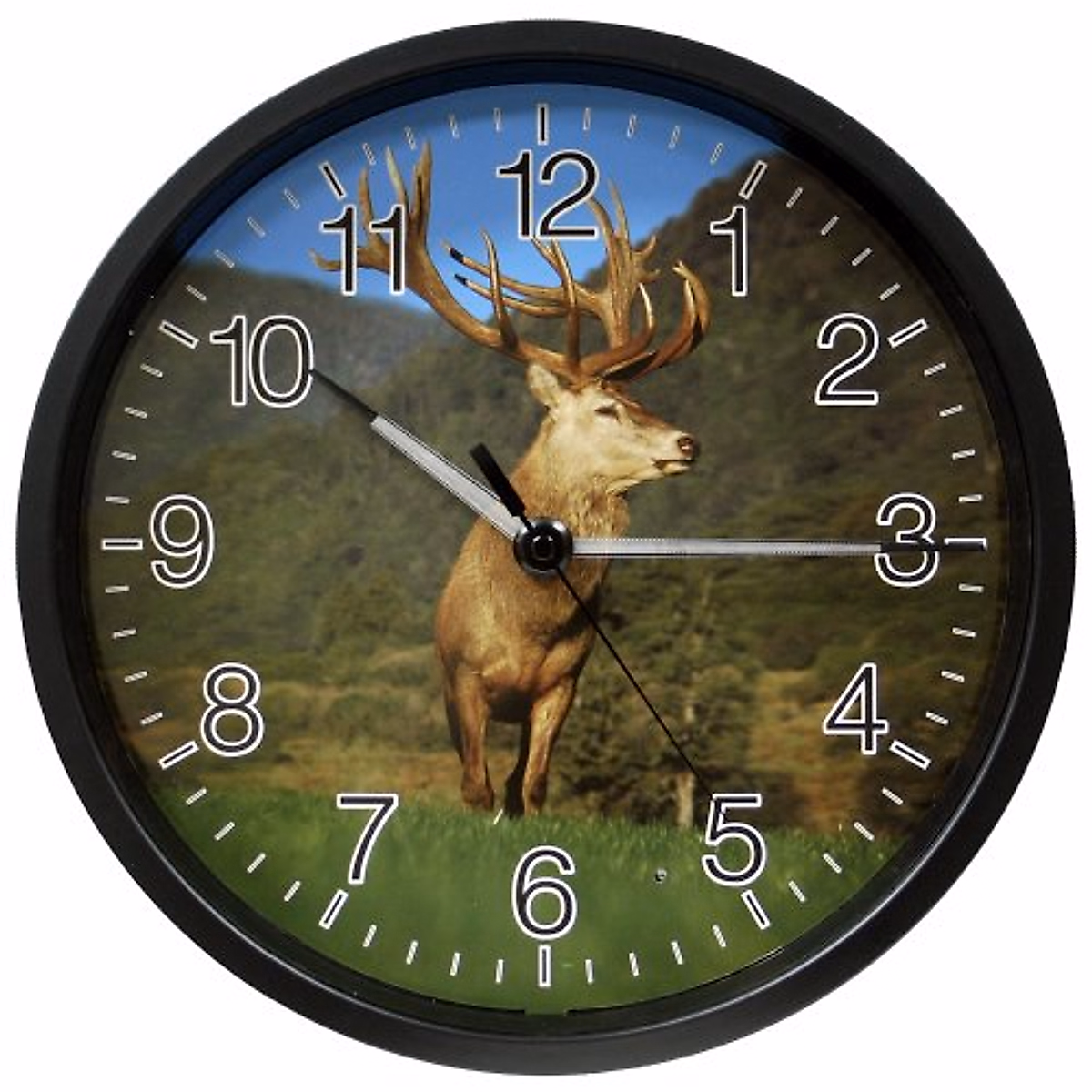 La Crosse Technology 403-312D 12 Inch Analog Clock with Lighted Hands - Extra Large Elk Design