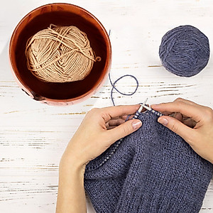 tchrules Wooden Yarn Bowl for Crocheting, Crochet Bowl with Holes Tangles Arbitrary, Yarn Ball Holder for Knitting Craft, Handmade Yarn Bowl Organizer Knitting Crochet Supplies