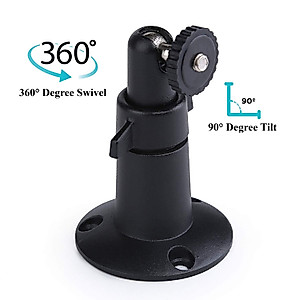 Metal 360 Degree Adjustable Security Weatherproof Indoor Outdoor Wall Mount Compatible with Ring Stick Up Wyze Cam Pan Arlo Camera and More - Black (2 Pack)