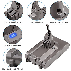 powerost 5.0Ah V8 Replacement Battery Compatible with V8 Battery V8 Absolute V8 Animal V8 Motorhead V8 Fluffy V8 Carbon Fiber Vacuum SV10 Li-ion Battery