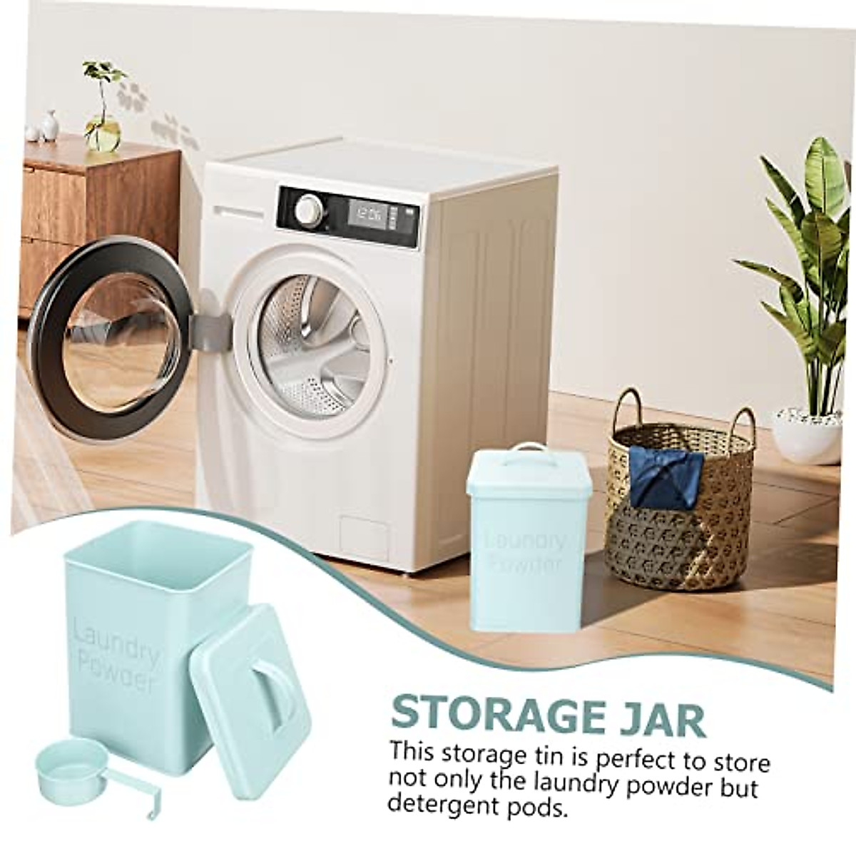 GLEAVI Flour Container 1 Set Washing Storage Bucket Bead Holder Powdered Laundry Containers for Beads Method Laundry Diva Laundry Fabric Softener Dispenser Seal Cans Iron