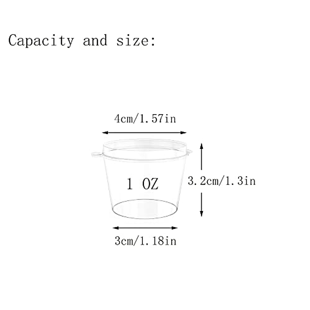 XINGLIAN 100 Pieces Plastic Souffle Cups, 1 OZ Disposable Clear Leak Proof Sauce Cup With Hinged Lid, Used for Various Sauces, Food Samples, Storage Crafts