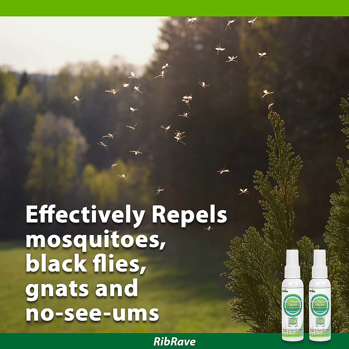 Mosquito Repellent Spray for Body, Insect Repellent Spray Natural Bug Repellent for Skin DEET-Free Travel Size 2 Fl Oz (2 Pack)