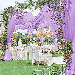 FOTSHARER Lavender Wedding Arch Drapes - 2 Panels, 5x20FT Chiffon Drapes for Backdrop, Bed Canopy, Party Tent