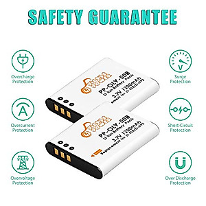 Pickle Power 3 Pack Li-50B D-LI92 Batteries and 3 Channel LED Battery Charger Replacement for Olympus Stylus Tough 6020 8000 8010 and Stylus 1020 1030 9000 SP-720UZ SZ-10 SZ-11 SZ-12 SZ-15 SZ-16 SZ-20