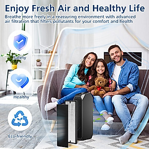 NEA-F1 H13 True HEPA Replacement Filter for Eureka NEA120 Air Puri-fier and for Toshiba Smart WiFi Air Puri-fier CAF-W36USW - 2 Pack NEA-F1 True HEPA Filter with 8 Pack NEA-C1 Carbon Filter