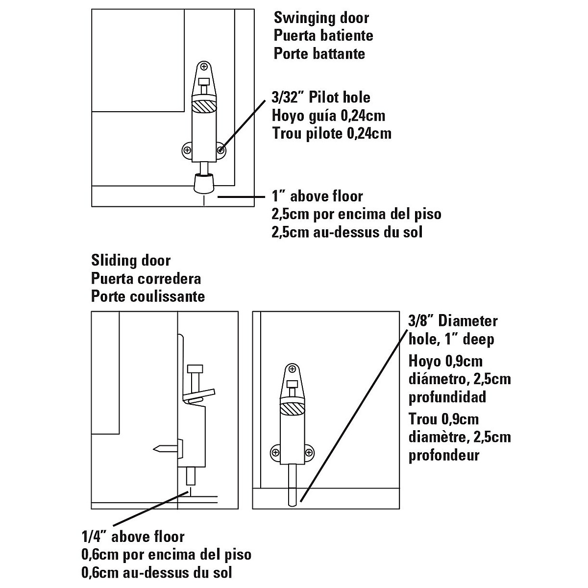 National Hardware N183-632 V811 Door Stop/Lock in Brass