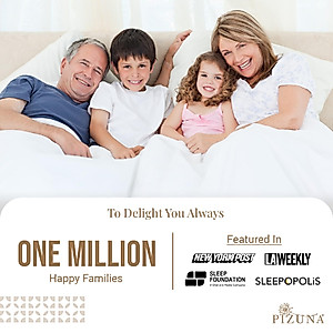 Pizuna Pure 100% Cotton Queen Size Sheets, 800 Thread Count Long Staple Cotton Crisp Sateen Sheets with 15inch Deep Pocket