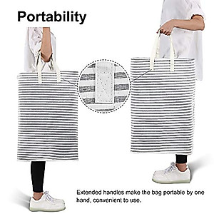 Lifewit 72L Freestanding Laundry Hamper Collapsible Large Clothes Basket with Easy Carry Extended Handles for Clothes Toys, Grey and Blue