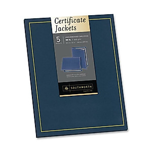 Southworth® Certificate Jackets, Navy/Gold Foil Border, Pack of 5