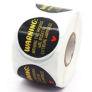 Warning Stickers for Small Business,Small Warning Stickers,Funny Warning Mail Sticker,Warning Opening This Package Will Stickers,Envelopes Stickers for Small Business 500 Labels Per Roll