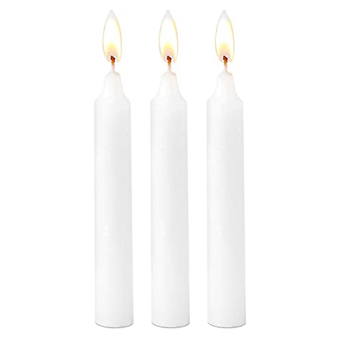 Hyoola White Candles - Short Candlesticks - 6 Inch Candle Sticks (15cm) - 5 Hour Burn Time (72 Pack), European Made